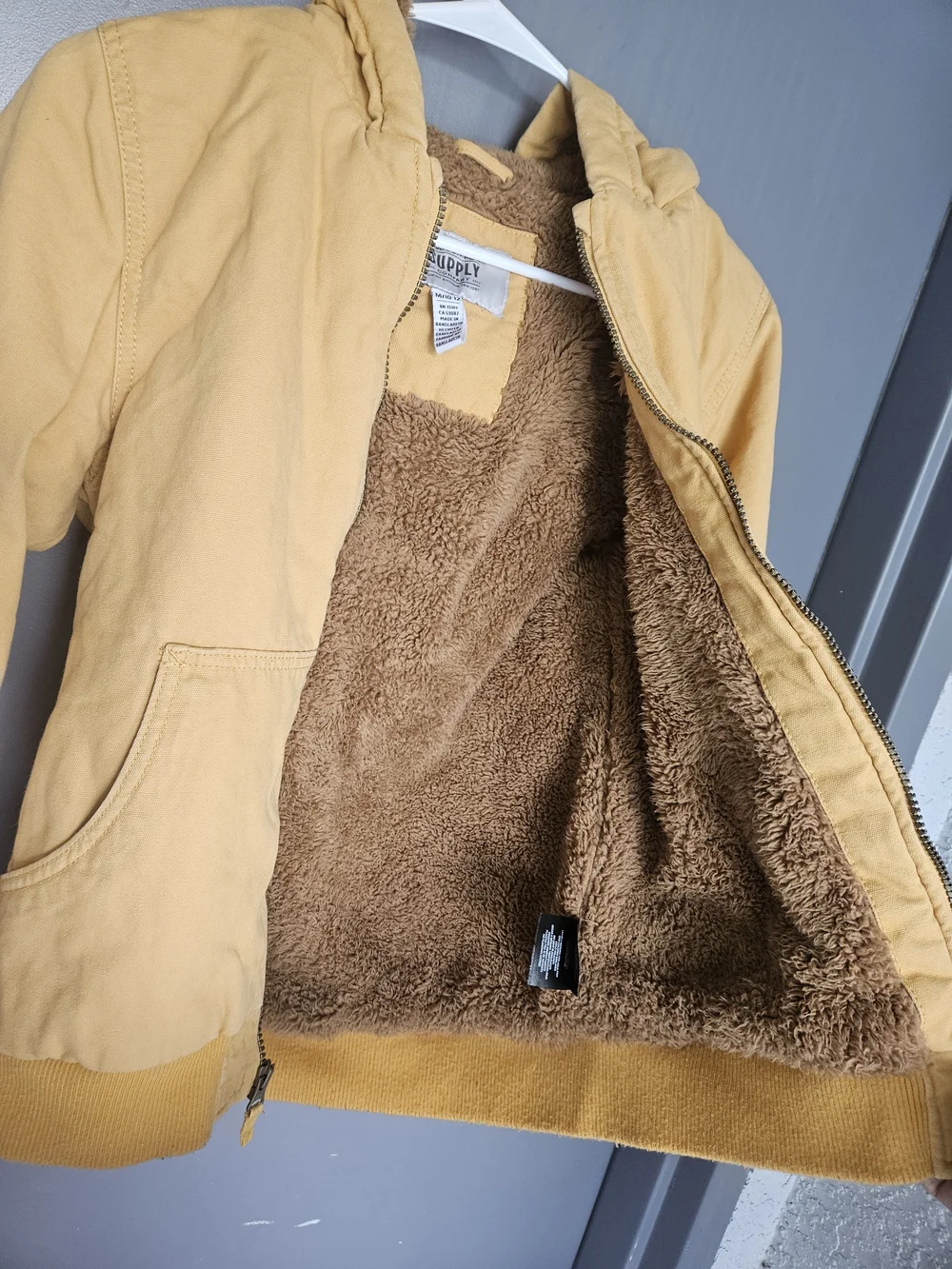London Supplie | Jackets & Coats | Kids Hooded Zip Jacket In Mustard ...